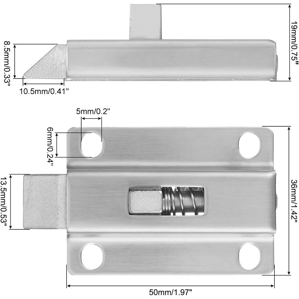 FSFO_Spring Bounce Lock, 50mm/2 inch Automatic Spring Loaded Latches ...
