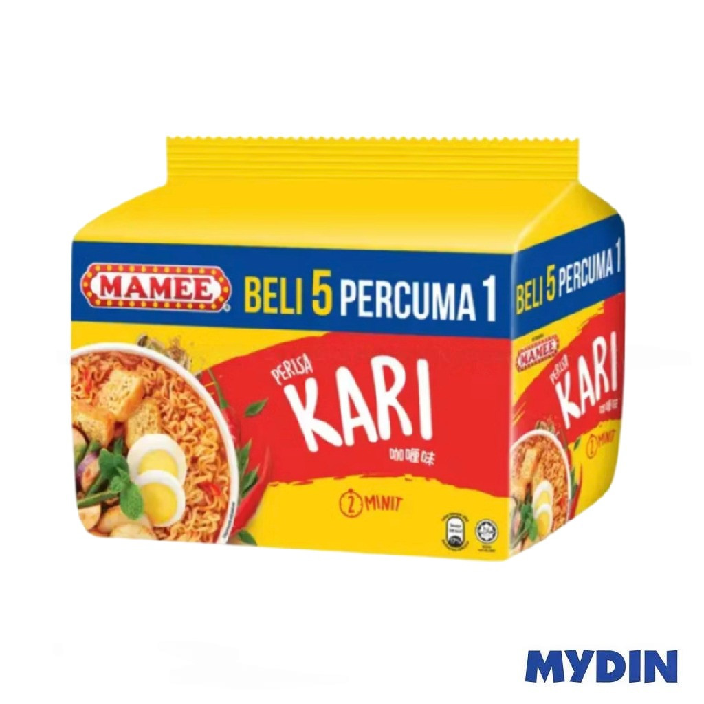 Mamee Premium Instant Noodles Curry Flavour (5 + 1 packs x 73g ...