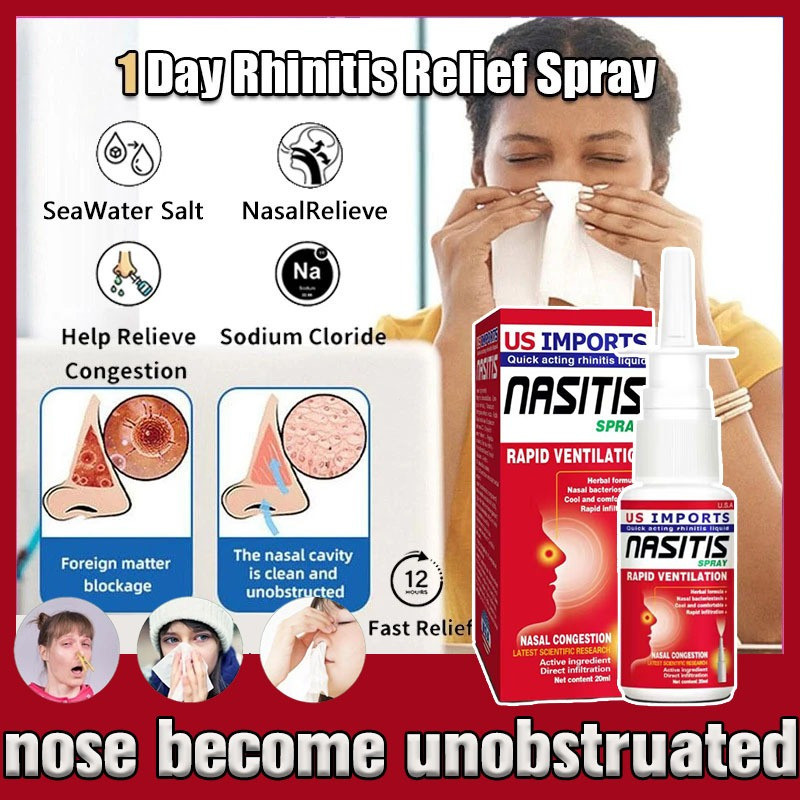 100% All-Natural HarmlessNasal Spray 30ml Rhinitis Sinusitis Spray for ...