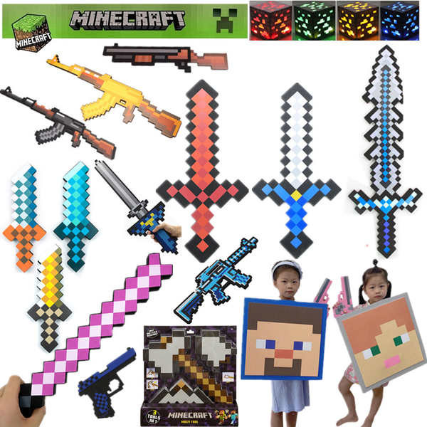 Minecraft Merchandise Model Diamond Sword Foam Weapon with Magic Bow ...