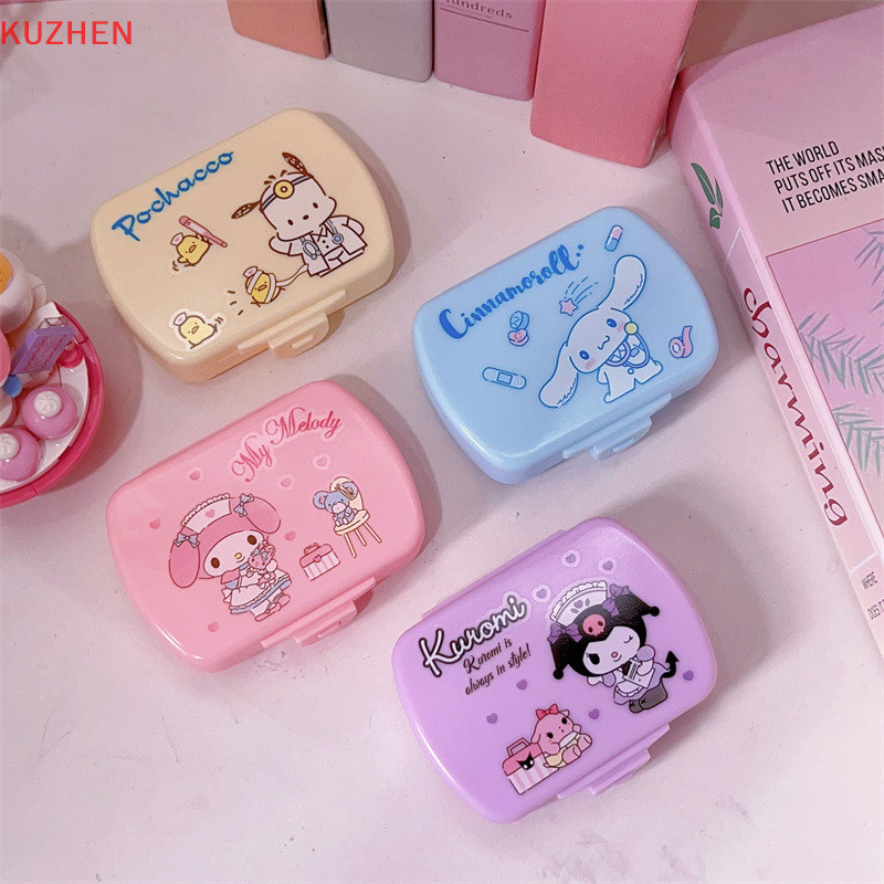 FAE Cartoon Sanrio Mini Portable Pill Box Kuromi Pochacco Hello Kitty ...