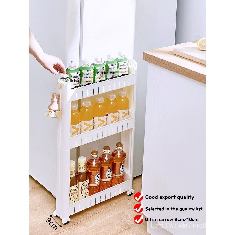 NEW 10cm Narrow Gap Storage Trolley Bathroom Gap Storage Rack Toilet ...