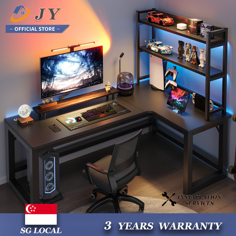 JY Computer Table Gaming Table Office Table Organizer Bookshelf Study ...