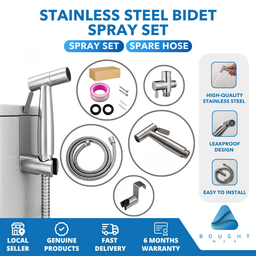 Stainless Steel Bidet Spray Set - Durable Leakproof Adjustable Easy ...