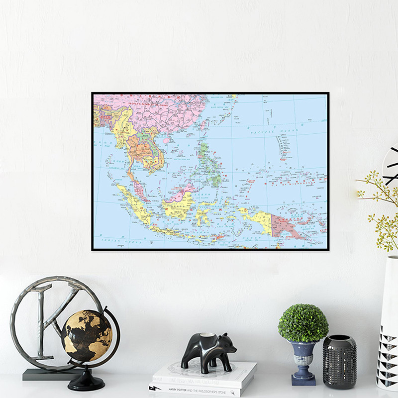 &best& The Southeast Asia Map,English Version,Wall Map Poster,Home ...