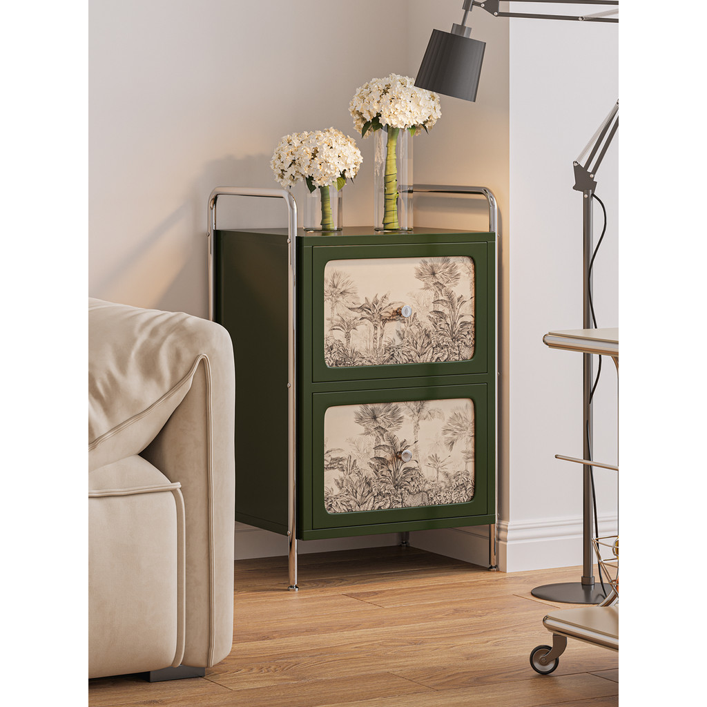Valley and River Minimalist Solid Wood Floral Bedside Table Art Style ...