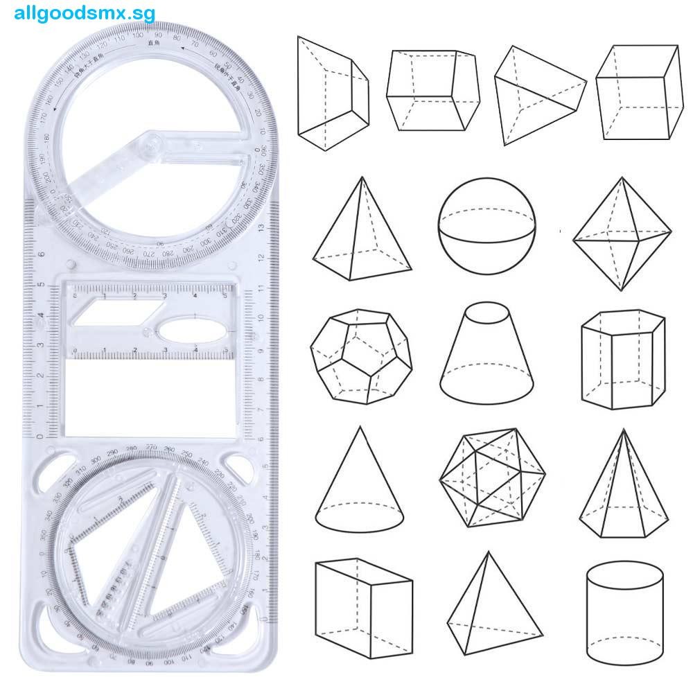 ALLGOODS Geometry Ruler, Ruler Straight Activity Angle Drawing Ruler ...