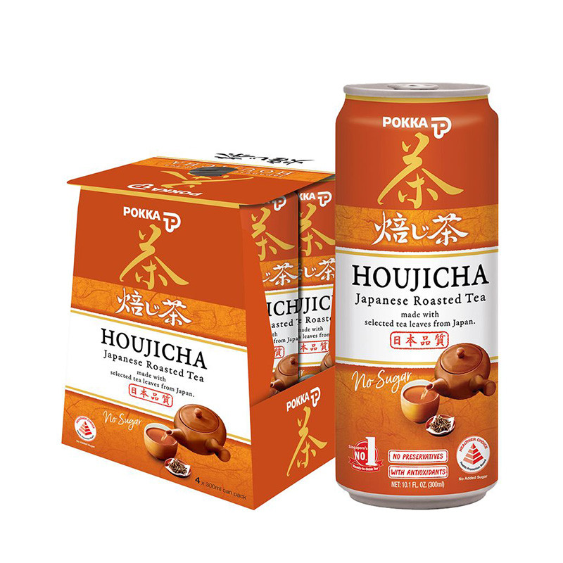 POKKA HOUJICHA JAPANESE GREEN TEA 4SX300ML | Shopee Singapore