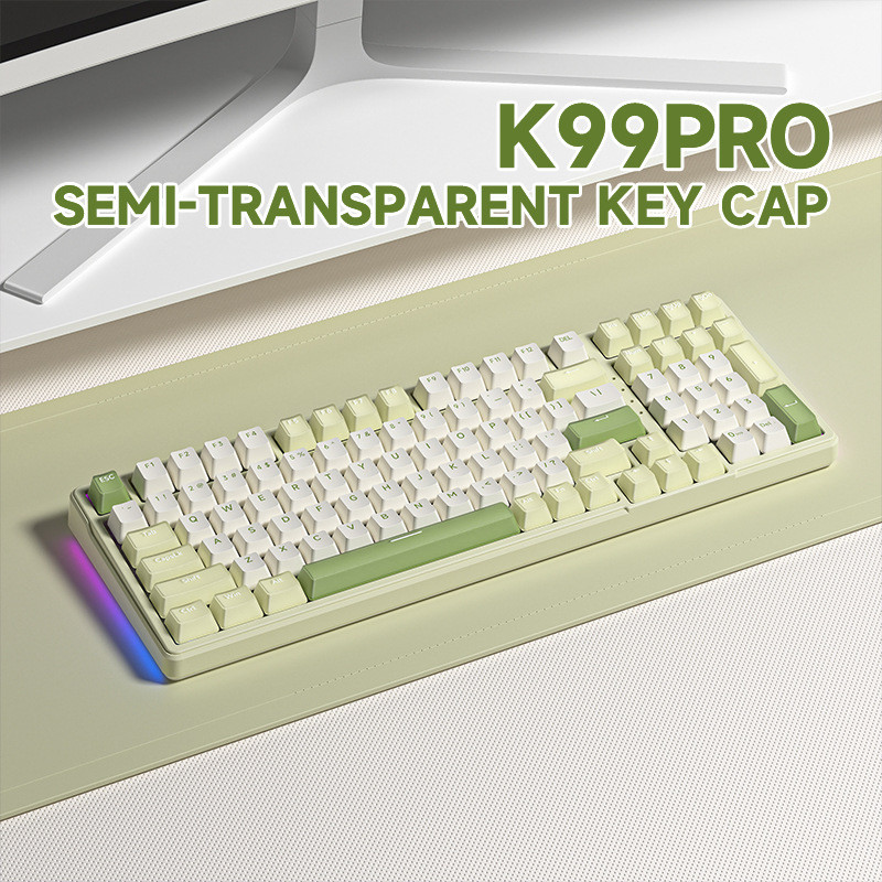 K99 Pro Mechanical Keyboard Customized Three-Mode Semi-Transparent ...