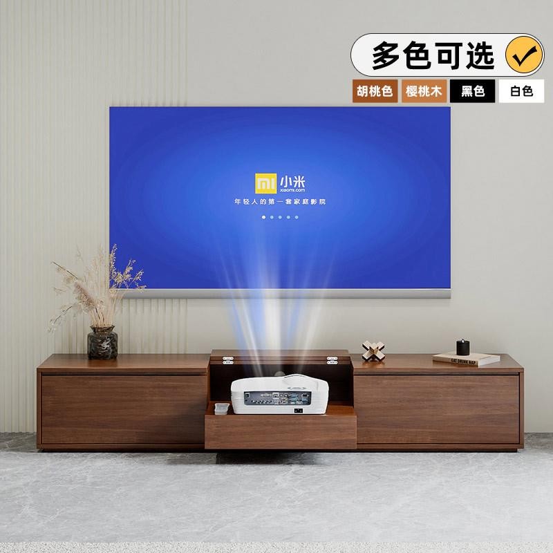 Solid Wood Short Throw Laser TV Cabinet with Extendable Stand for Home ...