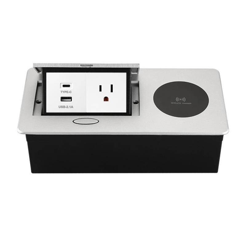 Export Wireless Charging Socket Hidden Desktop Socket USB-C European ...
