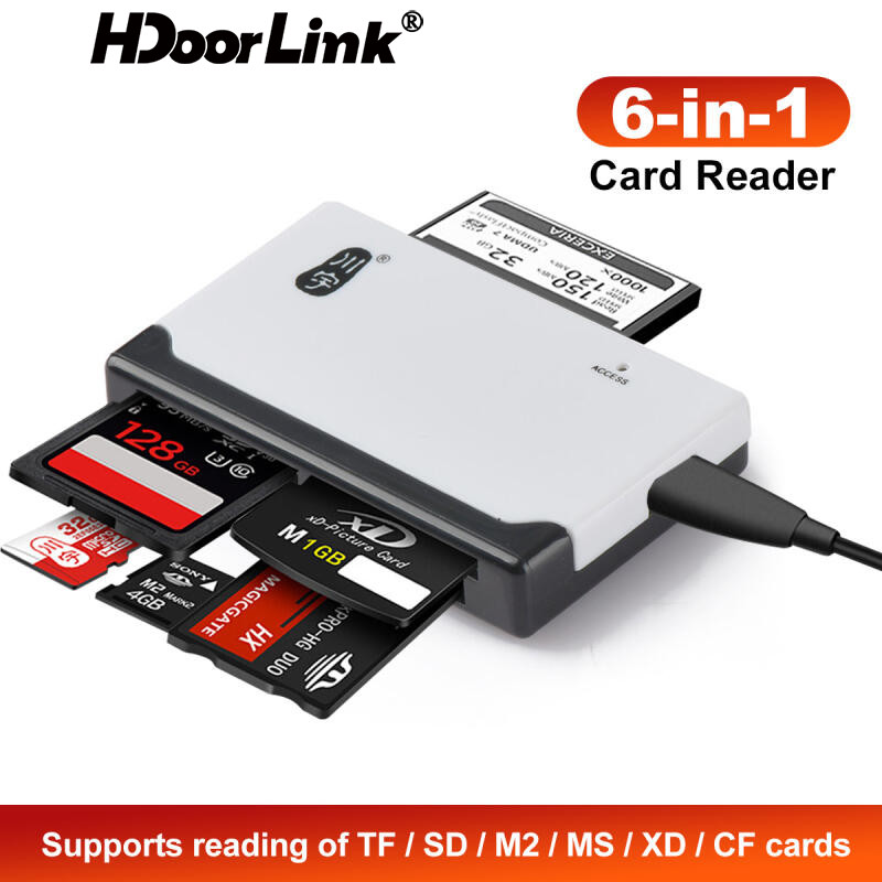 HdoorLink 6 In 1 TF/SD/CF/MS/M2/XD Card Reader Multi-Function Card ...