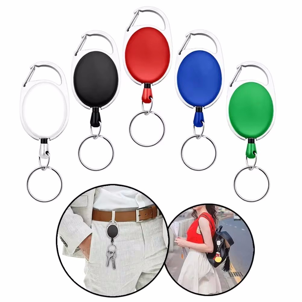 Simple Retractable Rope Keychains Colorful Geometric Anti-Theft ...