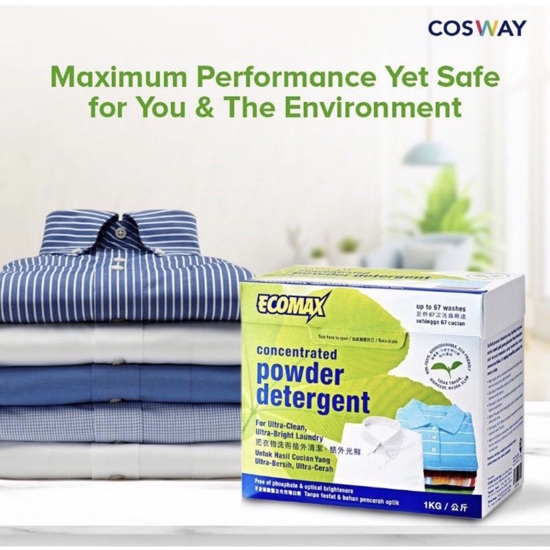 Cosway Ecomax Concentrated Powder Detergent 1Kg | Shopee Singapore