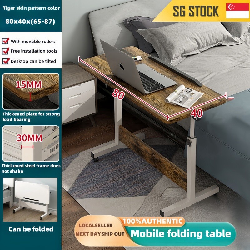 【SG Stock】Height Adjustable Mobile Standing Desk Home Office Table for ...