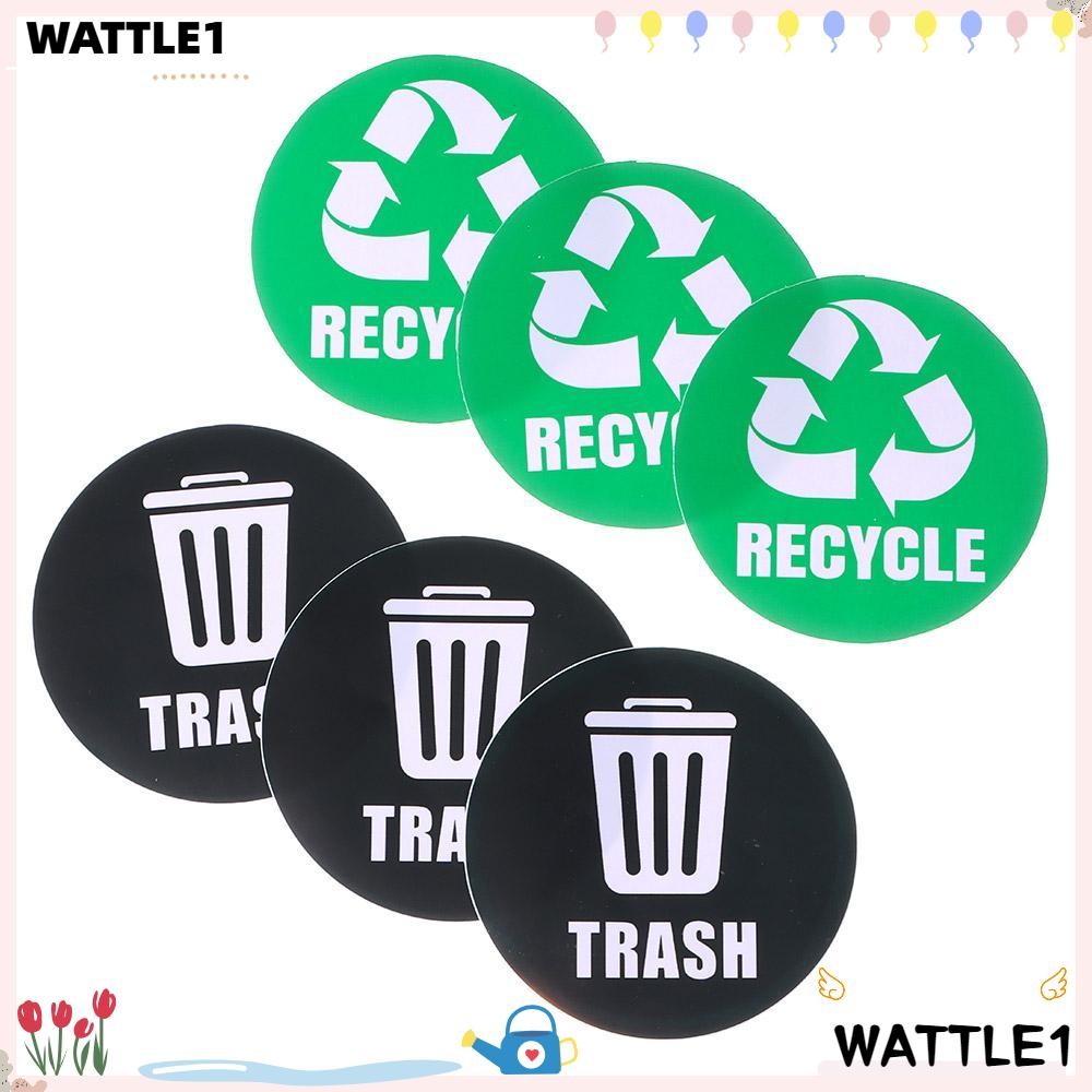 WTTLE 6 Pcs Recyclable Classification Sign Recycling 5" Large Vinyl ...