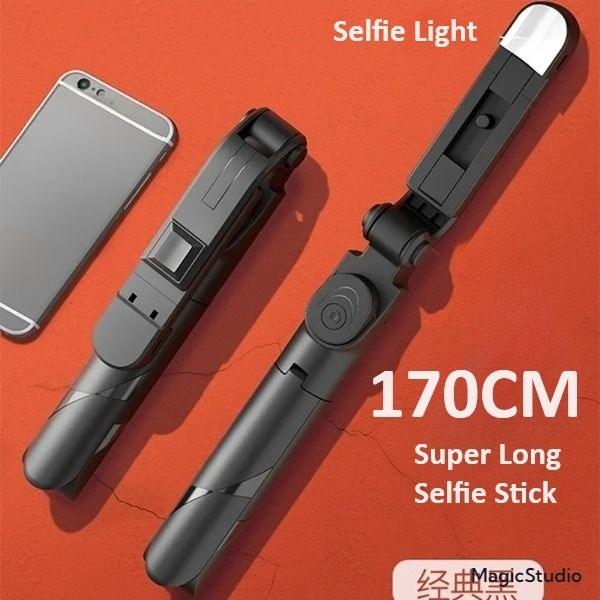 170cm Selfie Stick Tripod Mobile Phone Holder Monopod Bluetooth Remote ...
