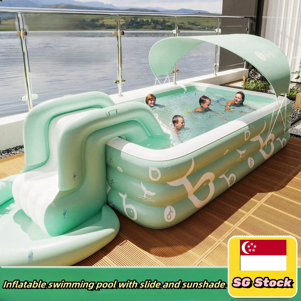 Inflatable Water Slide - Kiddie Pool - Inflatable swimming pool with ...