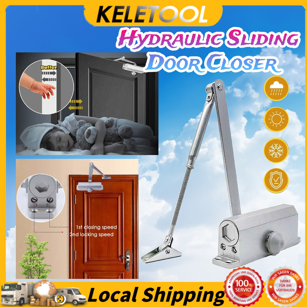 Heavy Duty Automatic Door Closer 25-45kg Hydraulic Self Closing ...