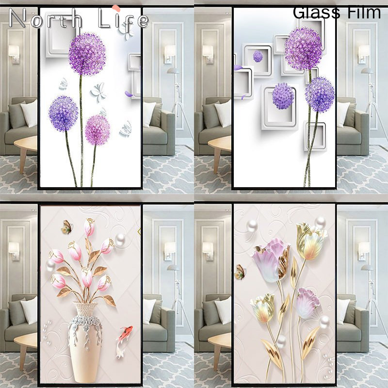 Modern Nordic Glass Window Sticker Sliding Door Electrostatic Frosted ...