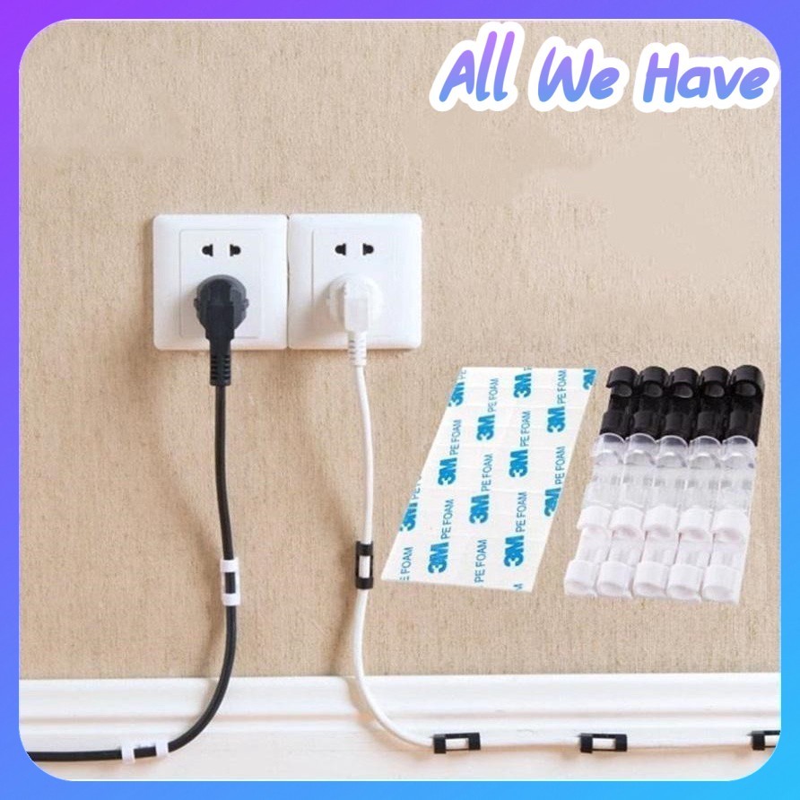 (20 IN A SET) 3M Wall Cable Holder Wire Holder USB Holder Wire Fixing ...