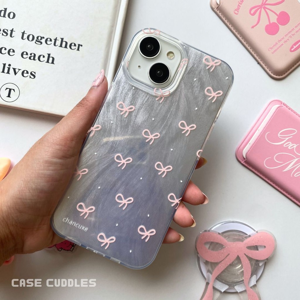 [CASECUDDLES] Silver Pink Ribbon Case 2 in 1 - Softcase / HP Casing for ...