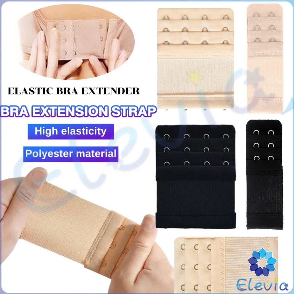 Elevia Ladies Elastic Bra Extender Extension Strap 2/3/4 Hooks | Shopee ...