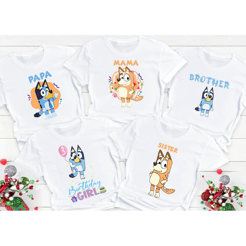 Bluey Family Matching Shirts, Custom Bluey Birthday Party Shirts ...