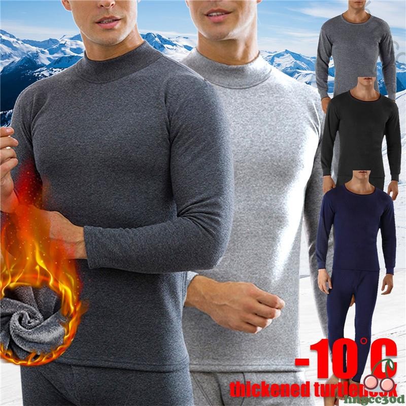 Thermal Underwear Men's Thickened and Padded Cold Protection Warm Set ...