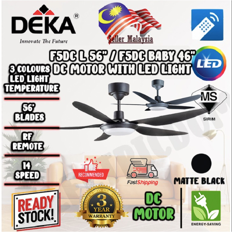 NEW DEKA KRONOS Ceiling Fan F5DCL 56" / F5DC BABY 46" DC Motor 14 Speed ...
