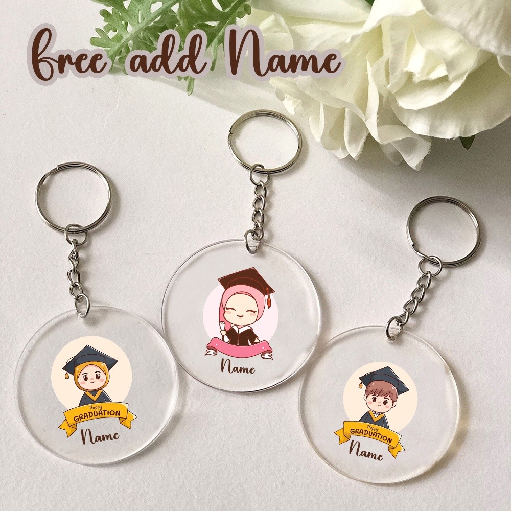 Creative Acrylic Keychain Cartoon Custom Name Keyrings for Student ...