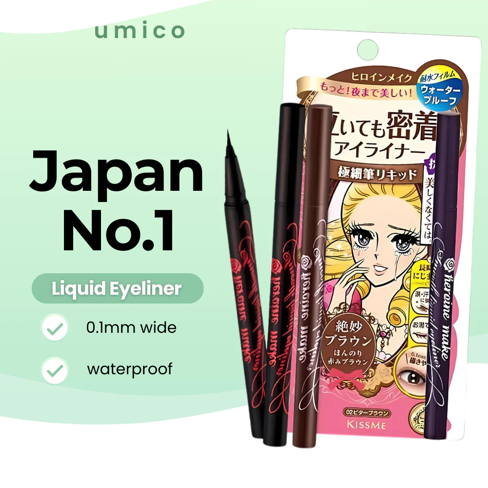 Japan No.1 Eyeliner Kiss Me Eyeliner Waterproof Super Long Lasting ...