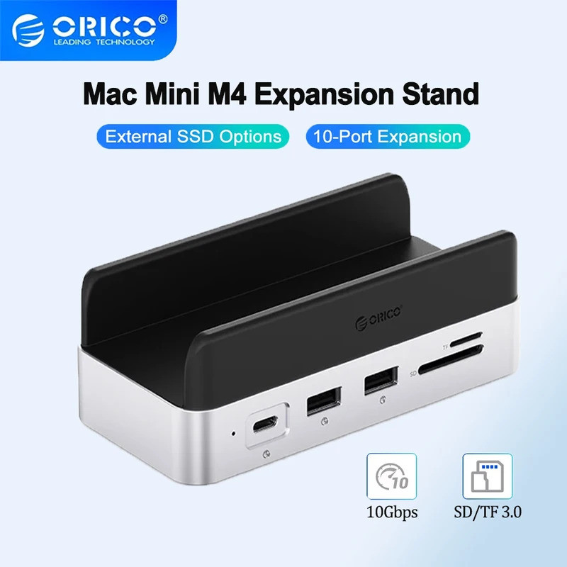 ORICO M4 Mac Mini Docking Station Type C Dock M.2 NVMe SSD Case 10Gbps USB-A Splitter SD&TF with ...