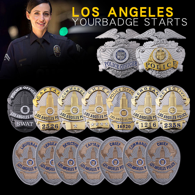 United States Los Angeles LAPD Badge Big Badge Pure Copper Metal Badge ...