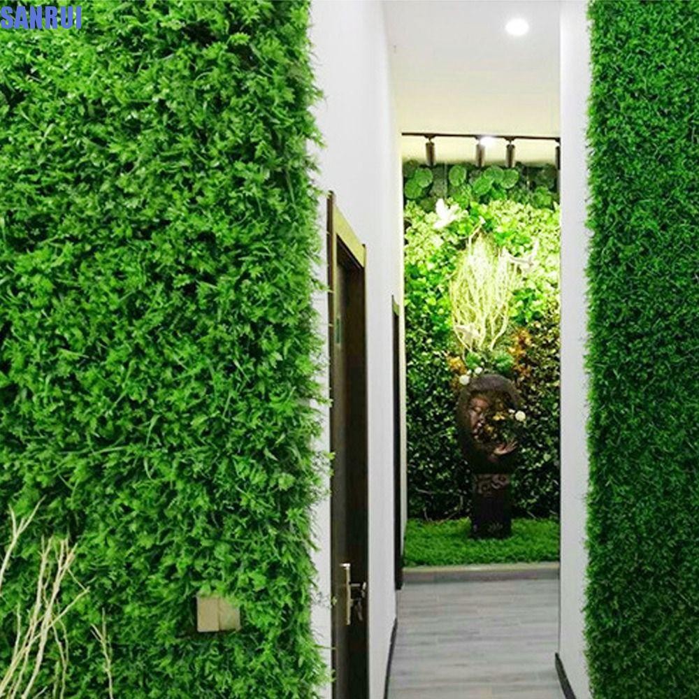 SANRUI Plastic Plant Wall Panel, Green Color Square Shape Artificial ...