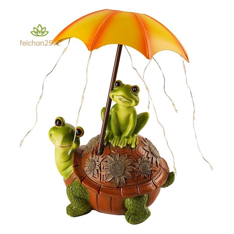 Solar Garden Statue Turtle Frog Outdoor Statue Garden Turtle Statue ...