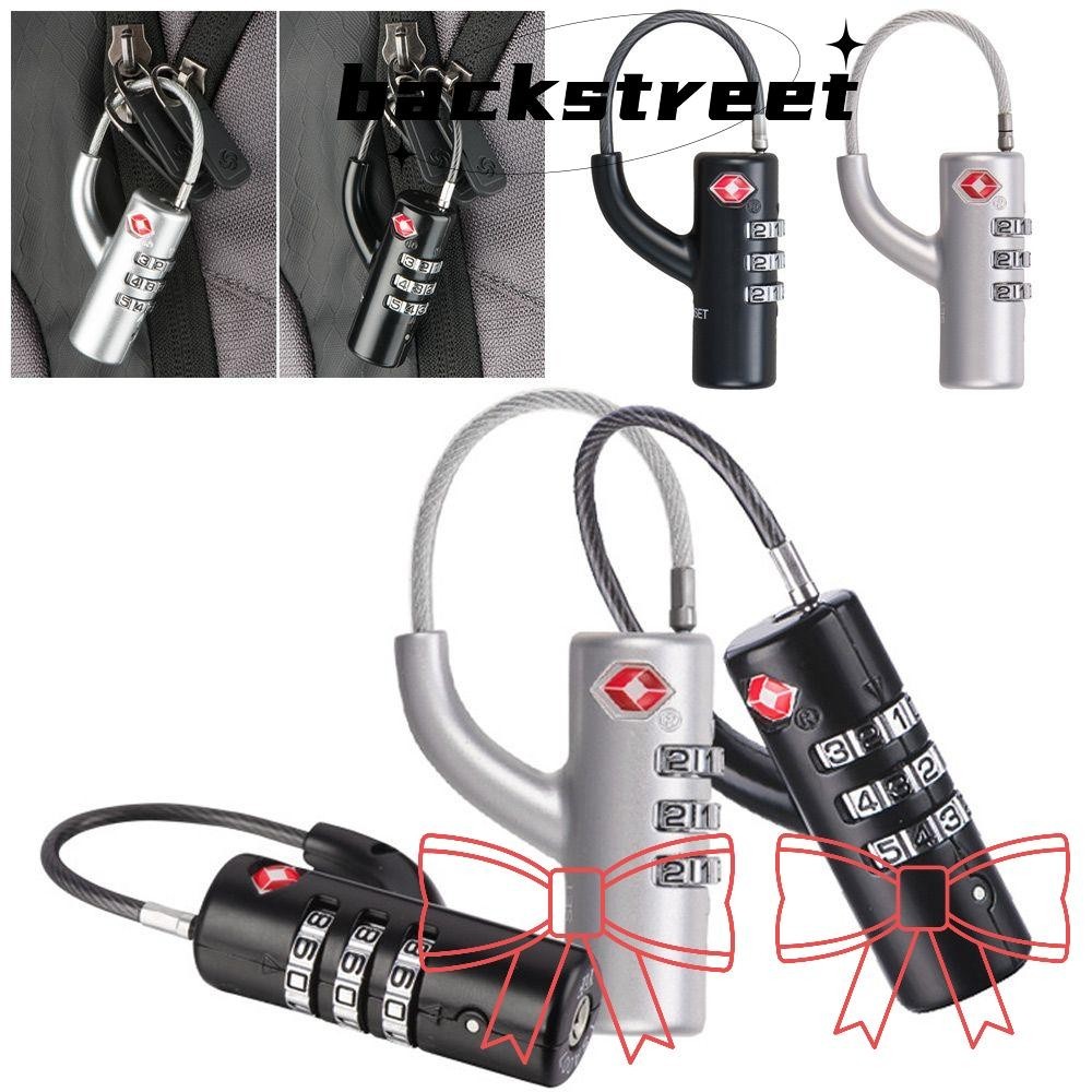 BACKSTREET Padlock with Steel Cable Waterproof Cable Luggage Lock Small ...