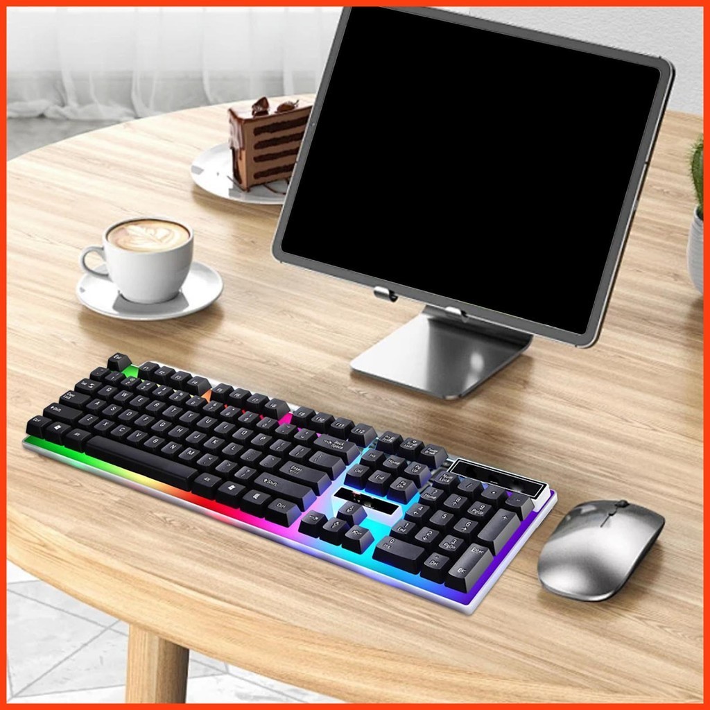 Light Up Game Keyboard Aesthetic Wired Game Keyboard Floating Clickable ...
