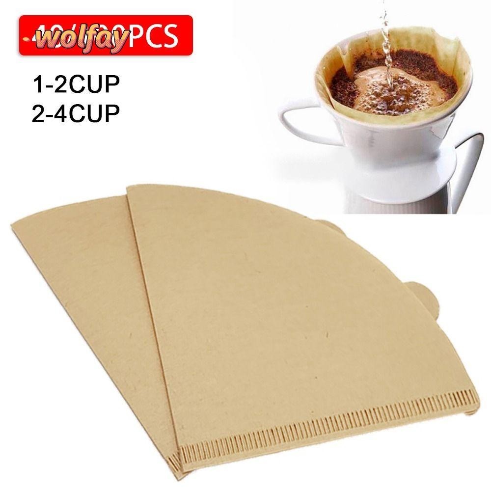 WOLFAY 40/100Pcs Coffee Filter Paper, Household Cafe Tools Pull-out ...