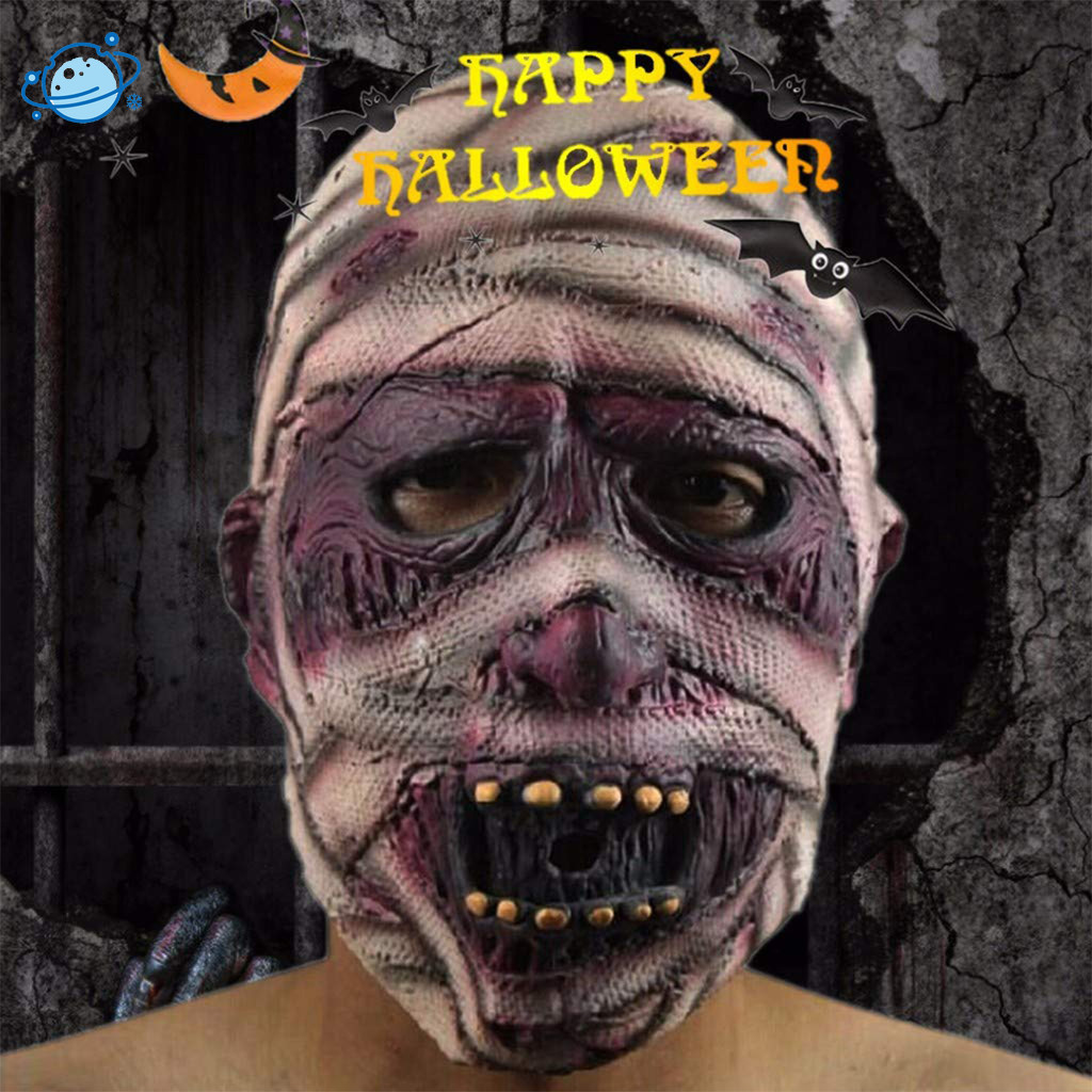 Halloween Latex Mummy Mask - Spooky Costume Accessory For Halloween ...