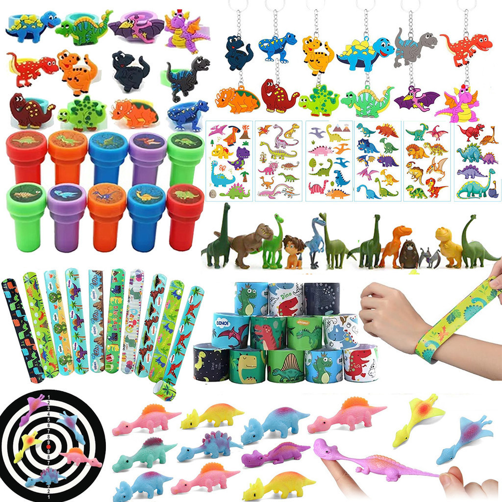 Dinosaur Themed Birthday Party Decor Dino Bracelet Ring Key Chain ...