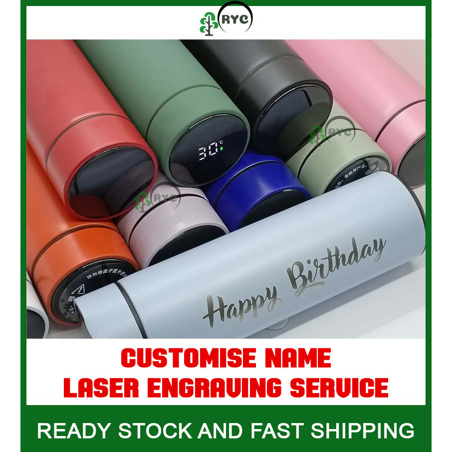 Thermos flask tumbler custom name laser engrave name Botol air nama ...