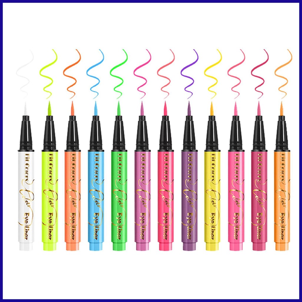 Neon Eye Liner Waterproof Fluorescent Eye Liner Face Glitter Long ...