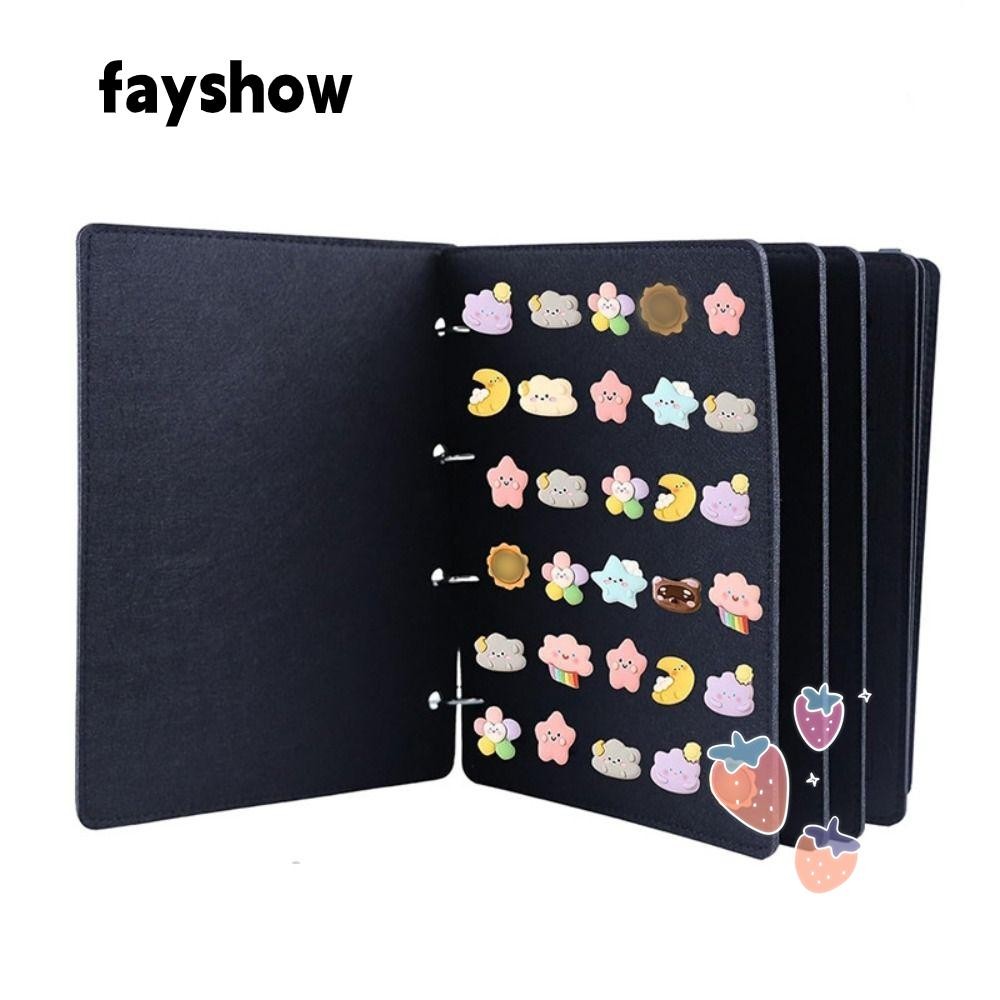 FAY Pin Display Binder, Black Felt Enamel Pin Display Book, Flipchart ...