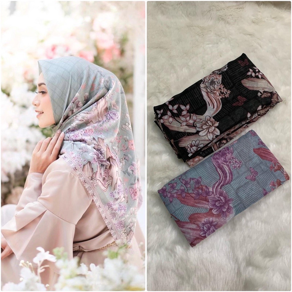 Premium Motif Voal Hijab / Laser Cut Premium Motif Voal Rectangular ...