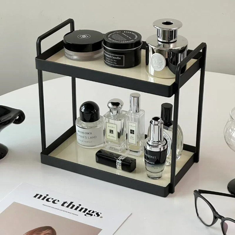 Light luxury 2-layer storage rack Iron | Desktop Organizer storage rack ...