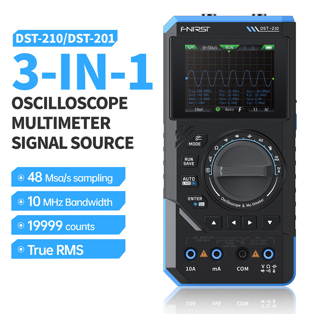 FNIRSI DST-210 3-in-1 Oscilloscope Multimeter Signal Generator ...