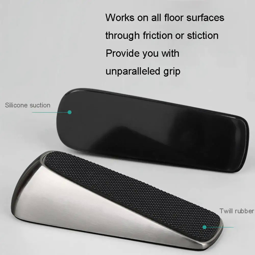 Safety Door Stopper with Metal Alloy and Non-Skid Rubber Base, Quietly ...