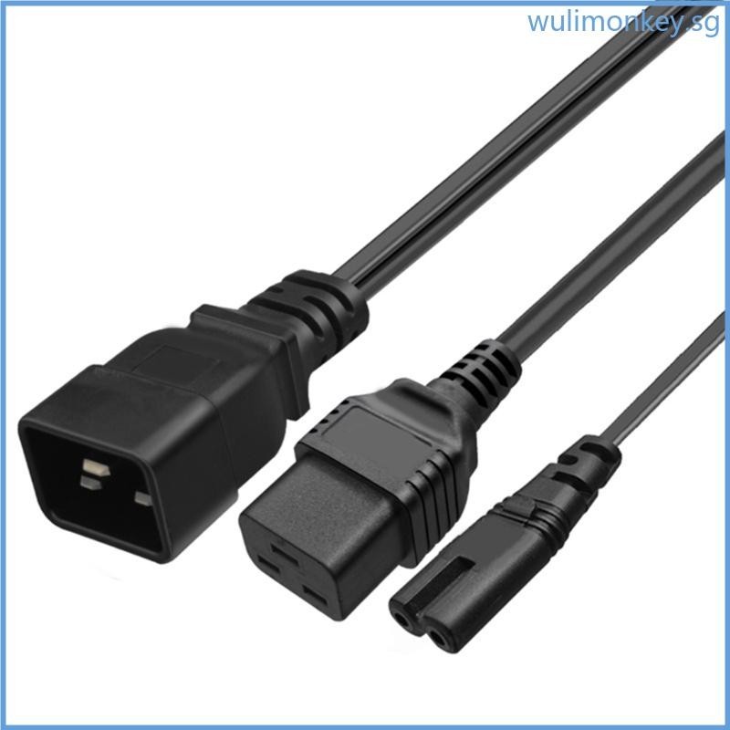 WU C19+C7 Two Port Power Adapter 16A IEC320C20 to C19+C7 Plug Twin ...