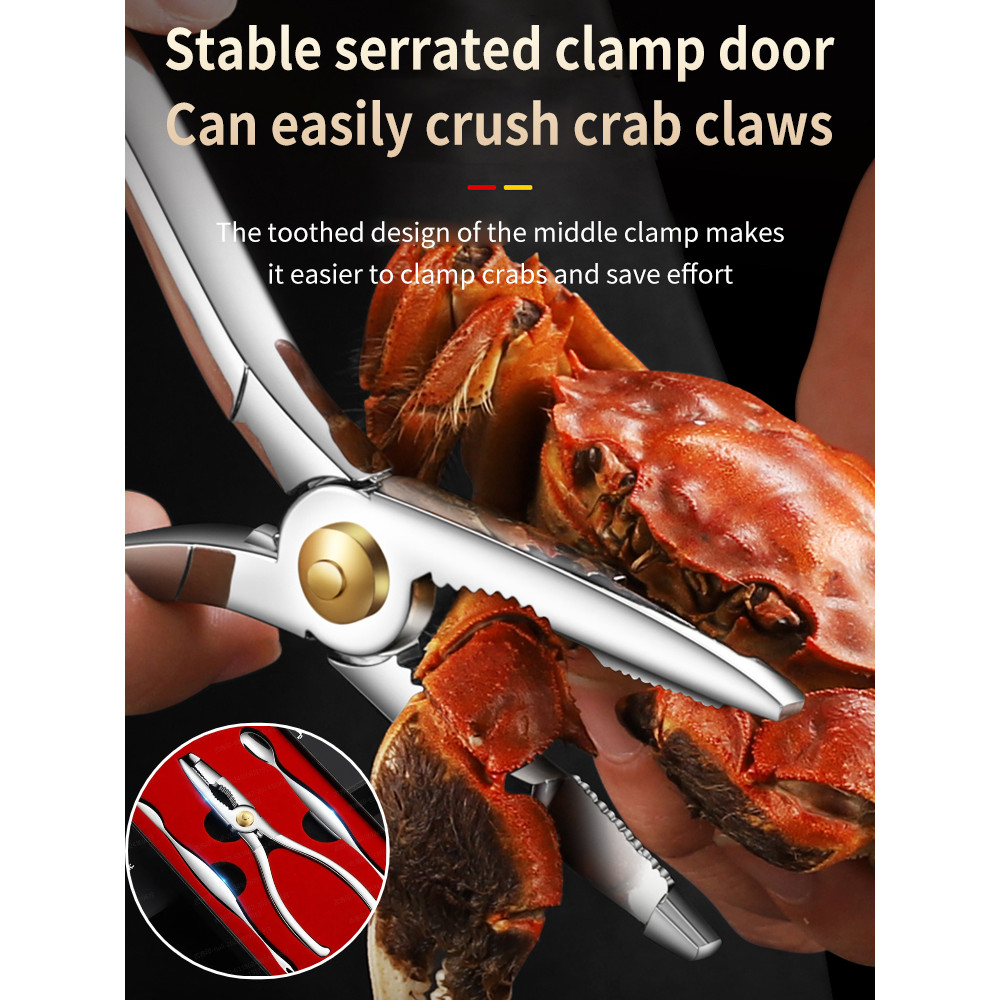 Seafood Tool Kit Three-piece crab peeling set Handheld Crab Crackers ...